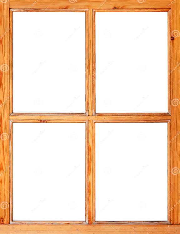 Wooden Window Frame Isolated Stock Photo - Image of glazed, wooden ...