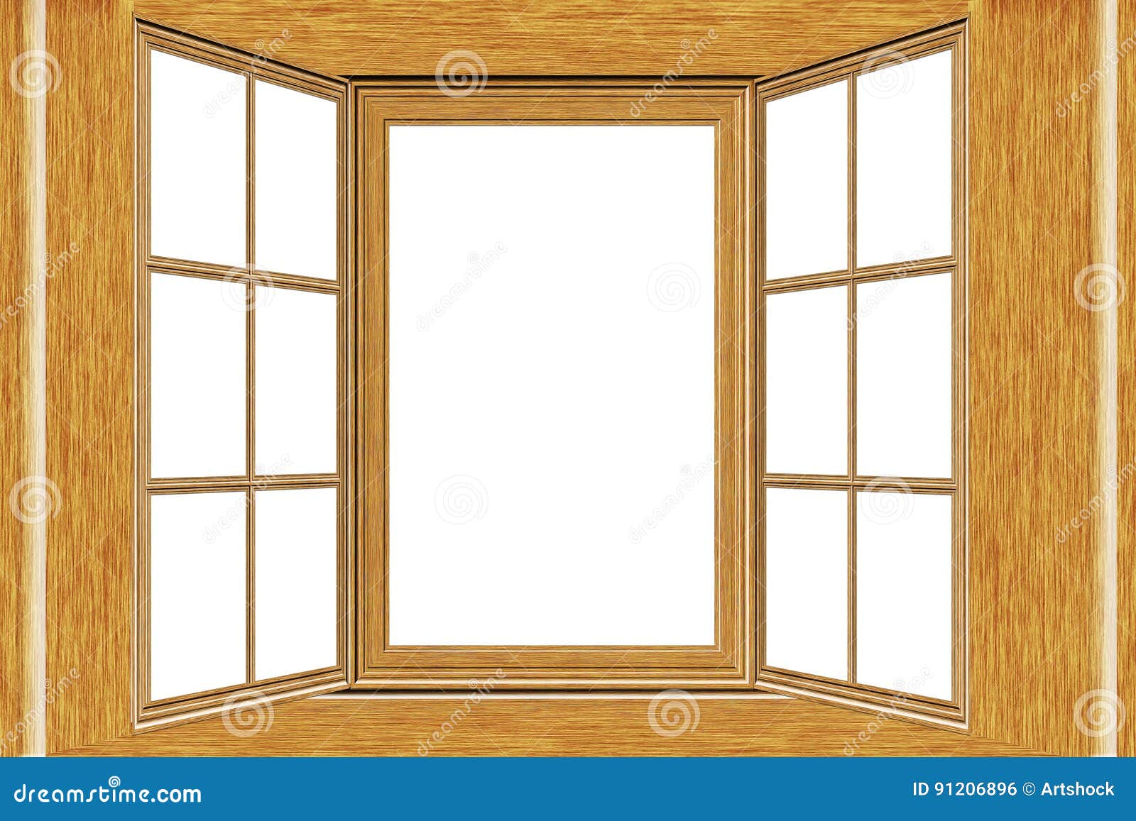 Wooden Window Frame stock illustration. Illustration of weathered ...