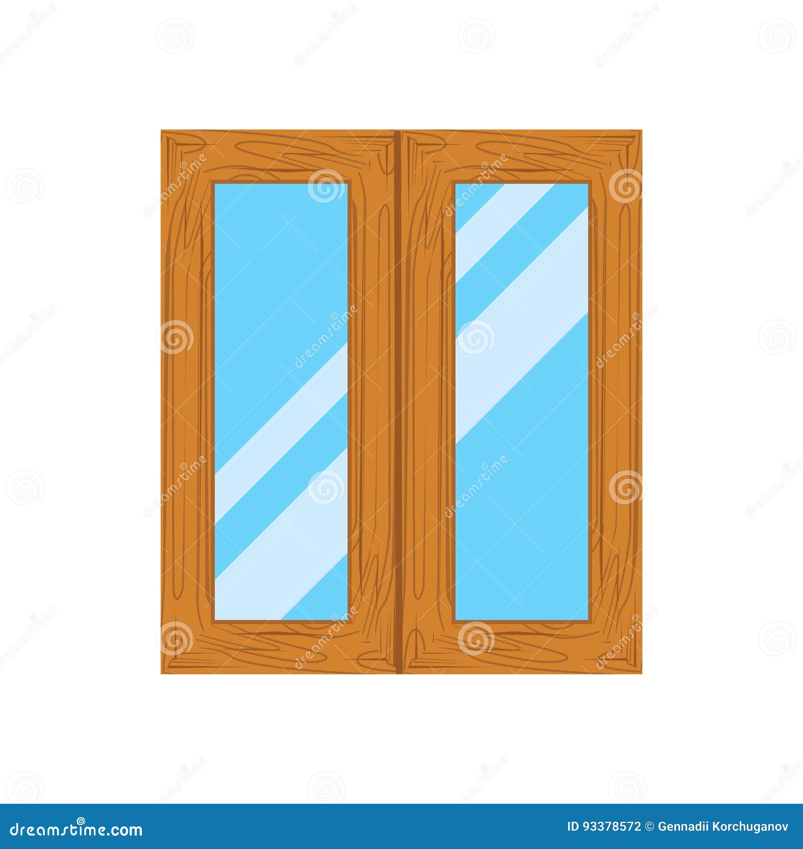 Wooden Window Frames View . Stock Vector - Illustration of europe, flat ...