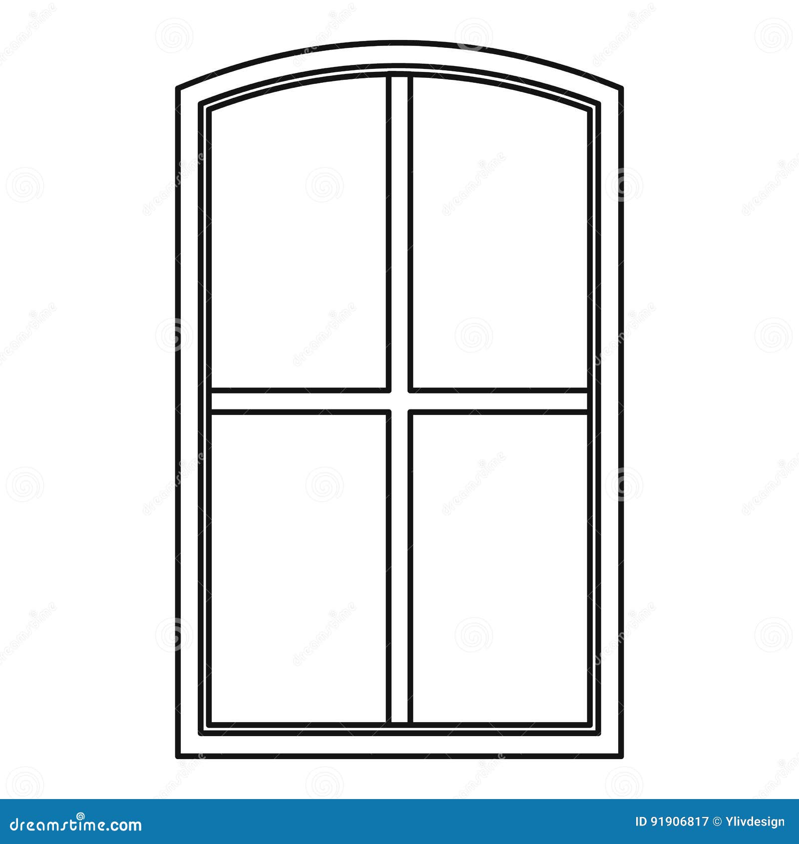 Wooden window icon outline stock vector. Illustration of decorative ...