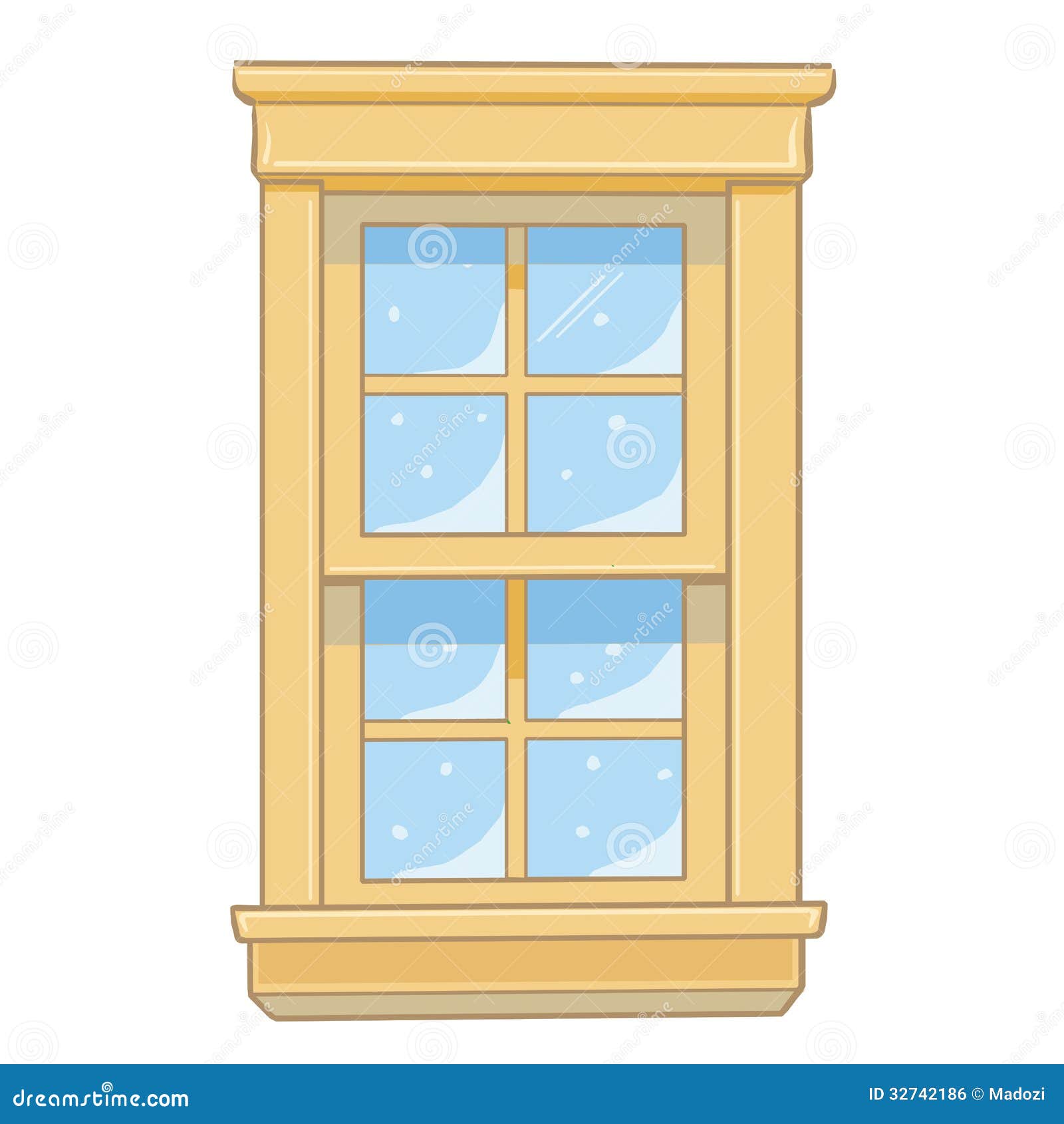 Wooden Window Isolated Illustration Stock Vector - Illustration of home ...