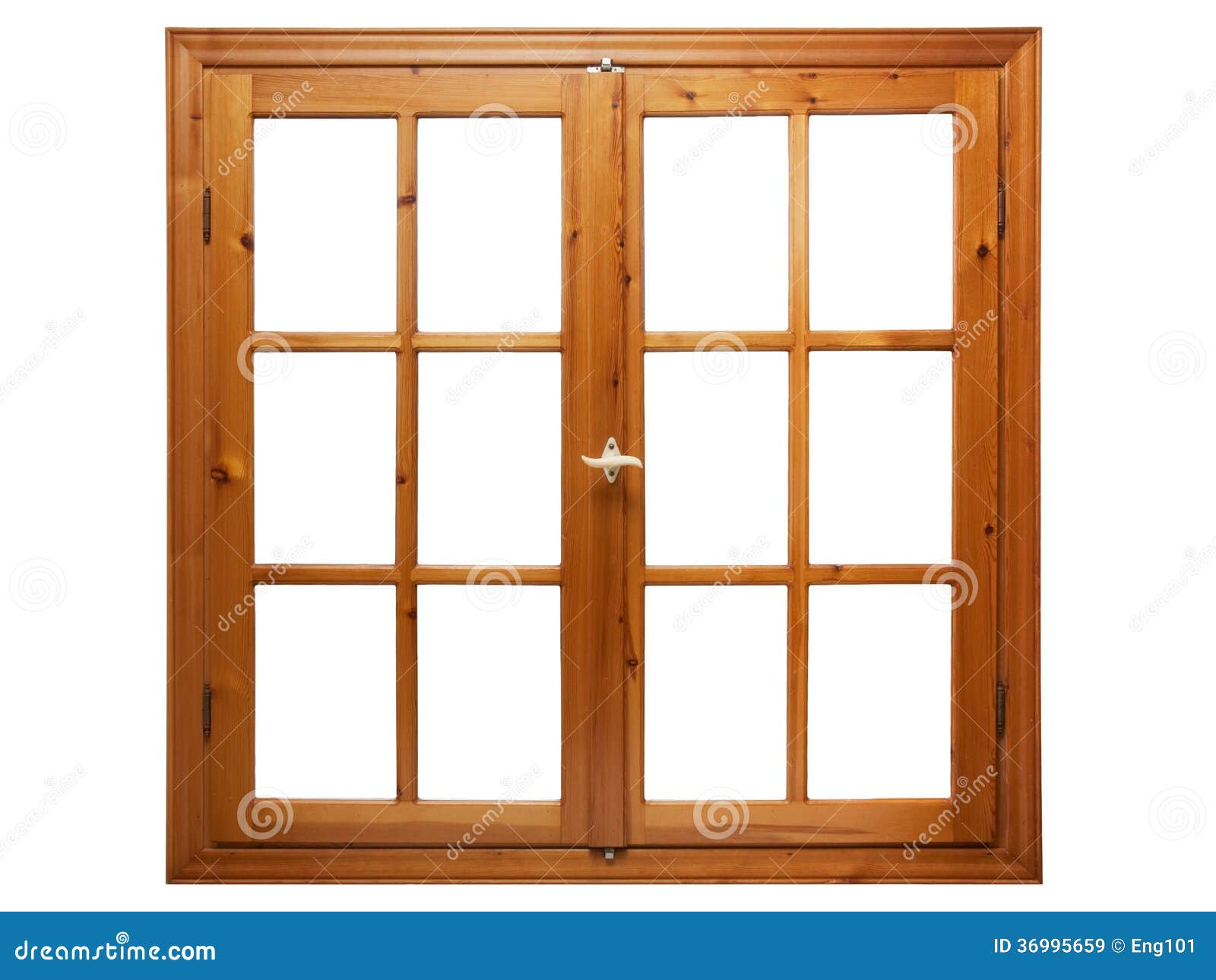 Wooden Window With Brown Frame In Window Stock Photography ...