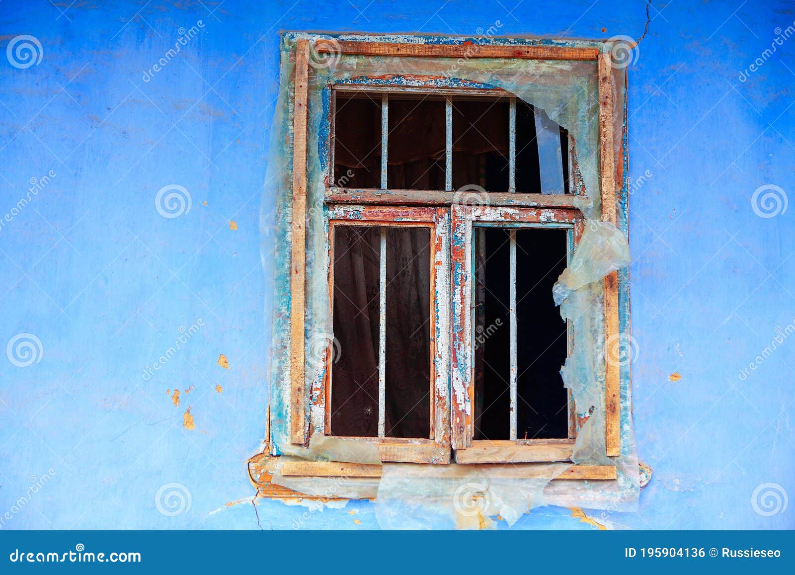 Window of abandoned house stock photo. Image of poverty - 195904136