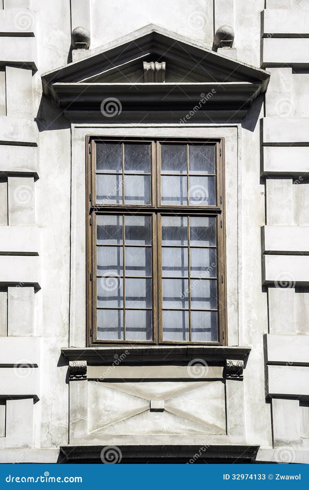 Wooden Window on a Old House Stock Image - Image of close, cocrete ...