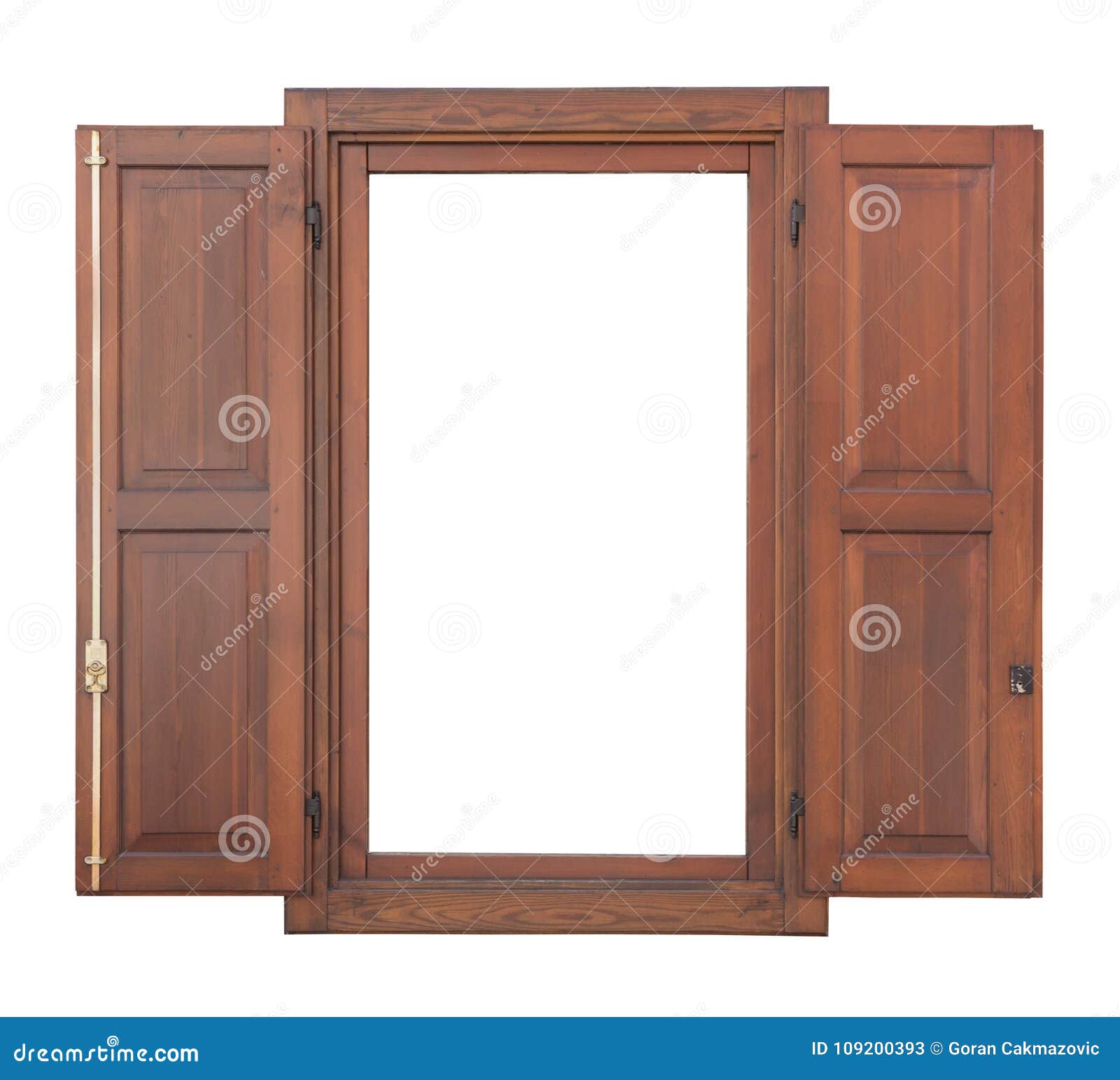 Wooden Window with Open Shutter Stock Image - Image of open, casement ...