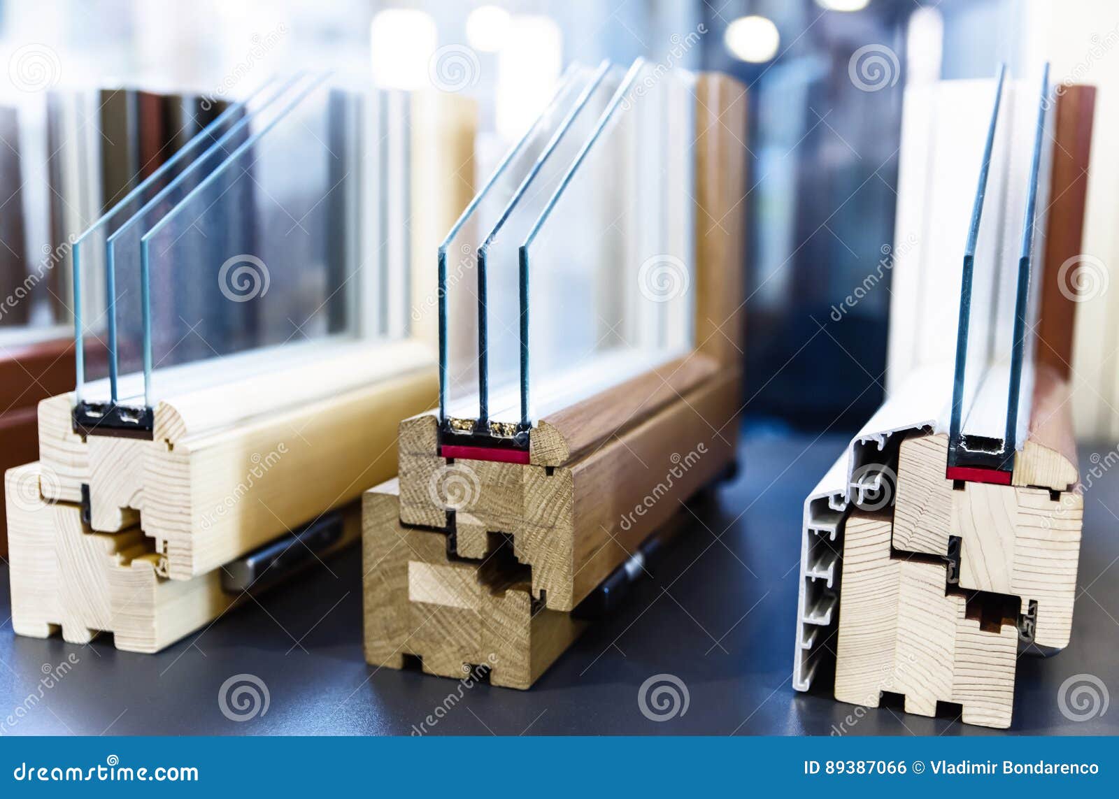 Wooden window profiles stock photo. Image of industry - 89387066