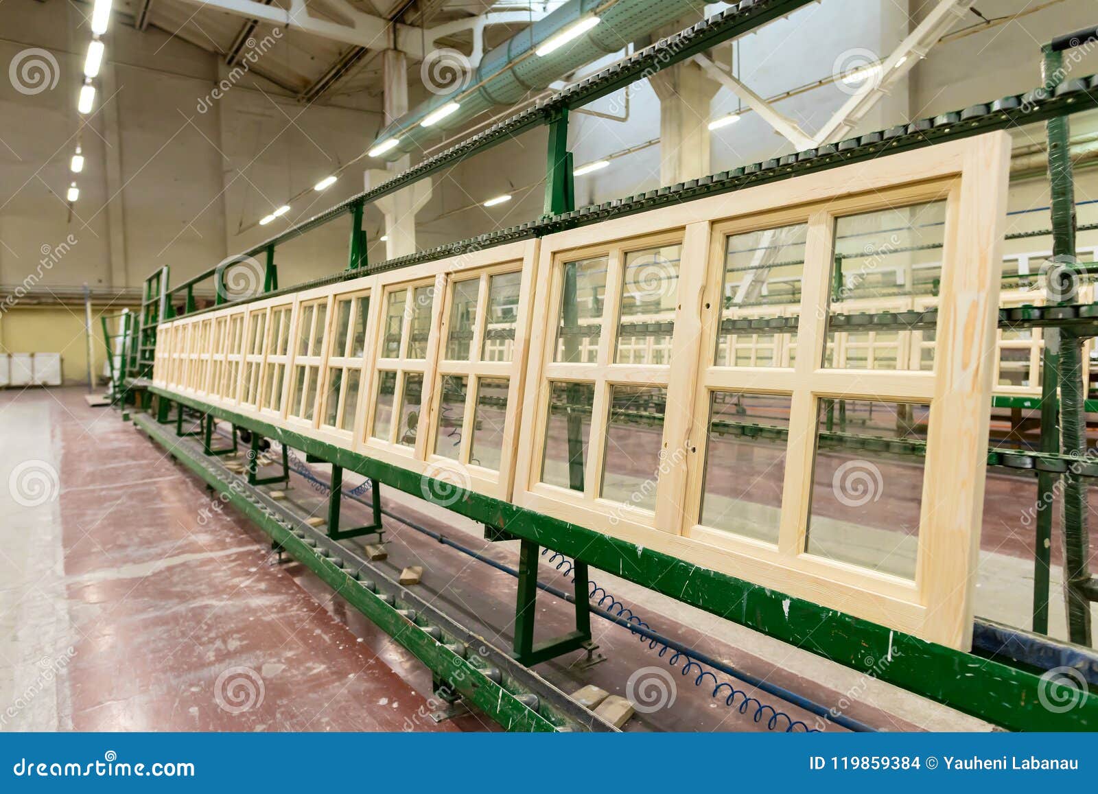 Wooden Windows Frame Production at Factory Stock Photo - Image of ...
