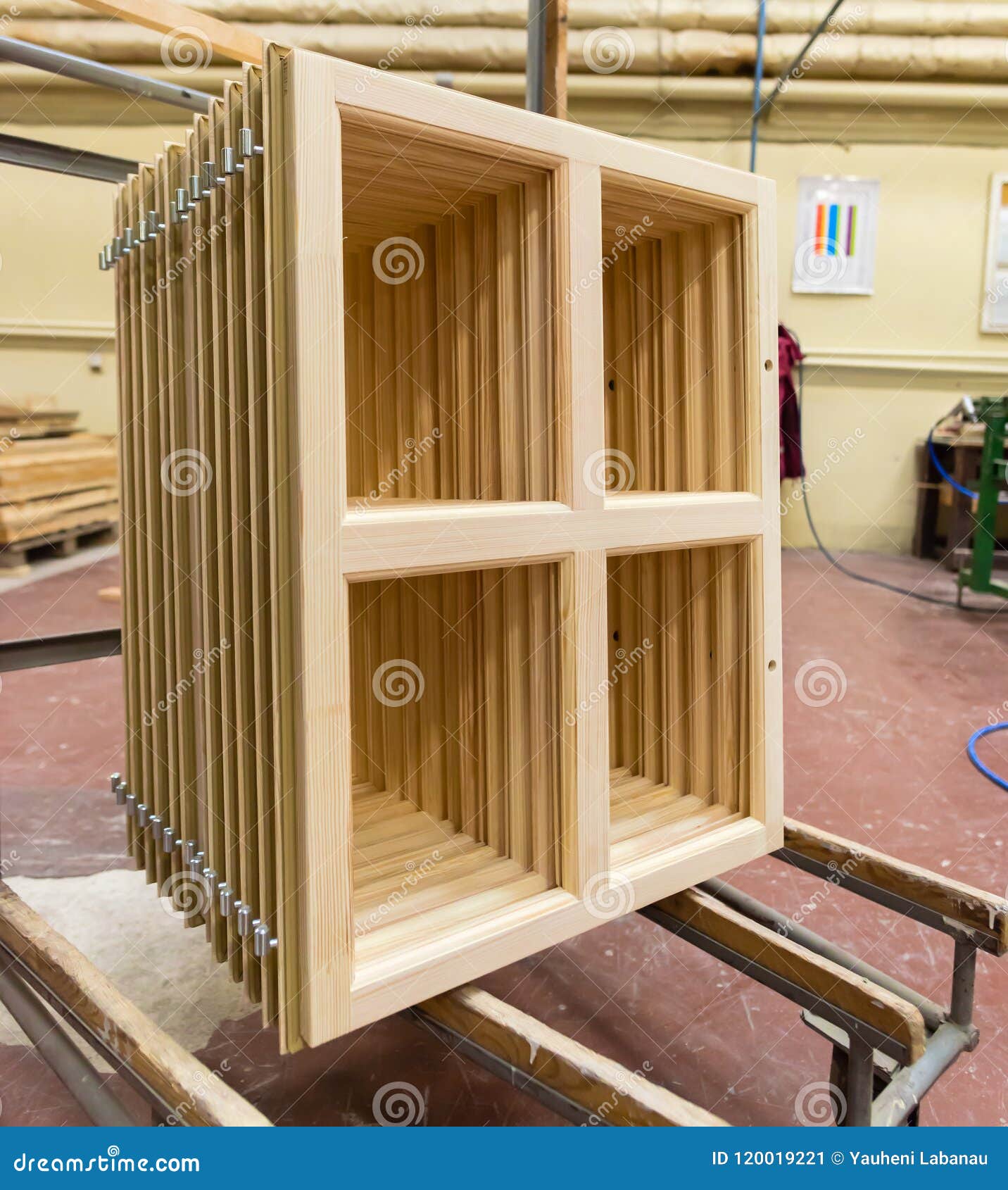 Wooden Windows Frame Production Factory Stock Image - Image of frame ...