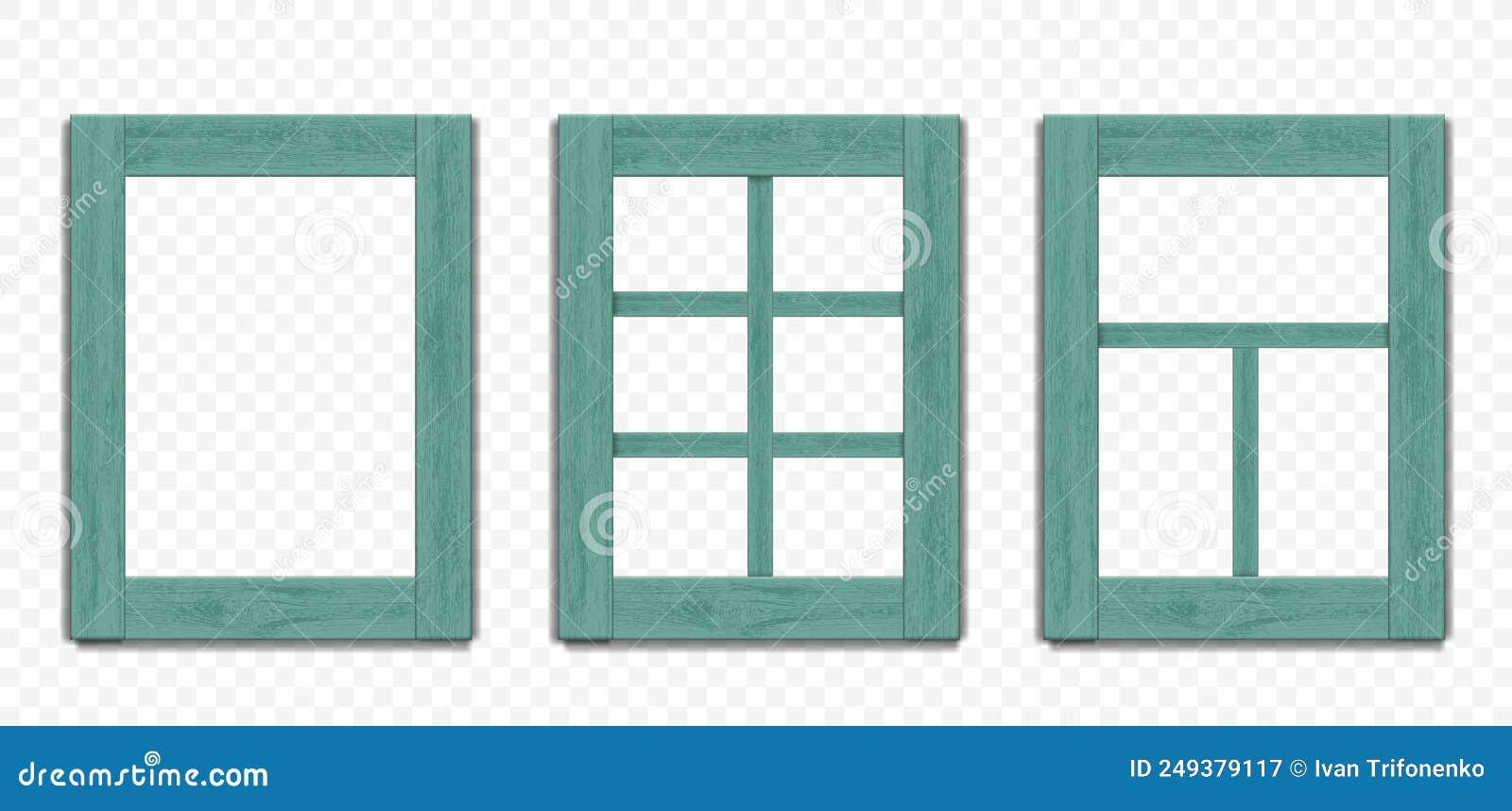 Wooden Windows Frames Template. Vector Mockup Stock Vector ...