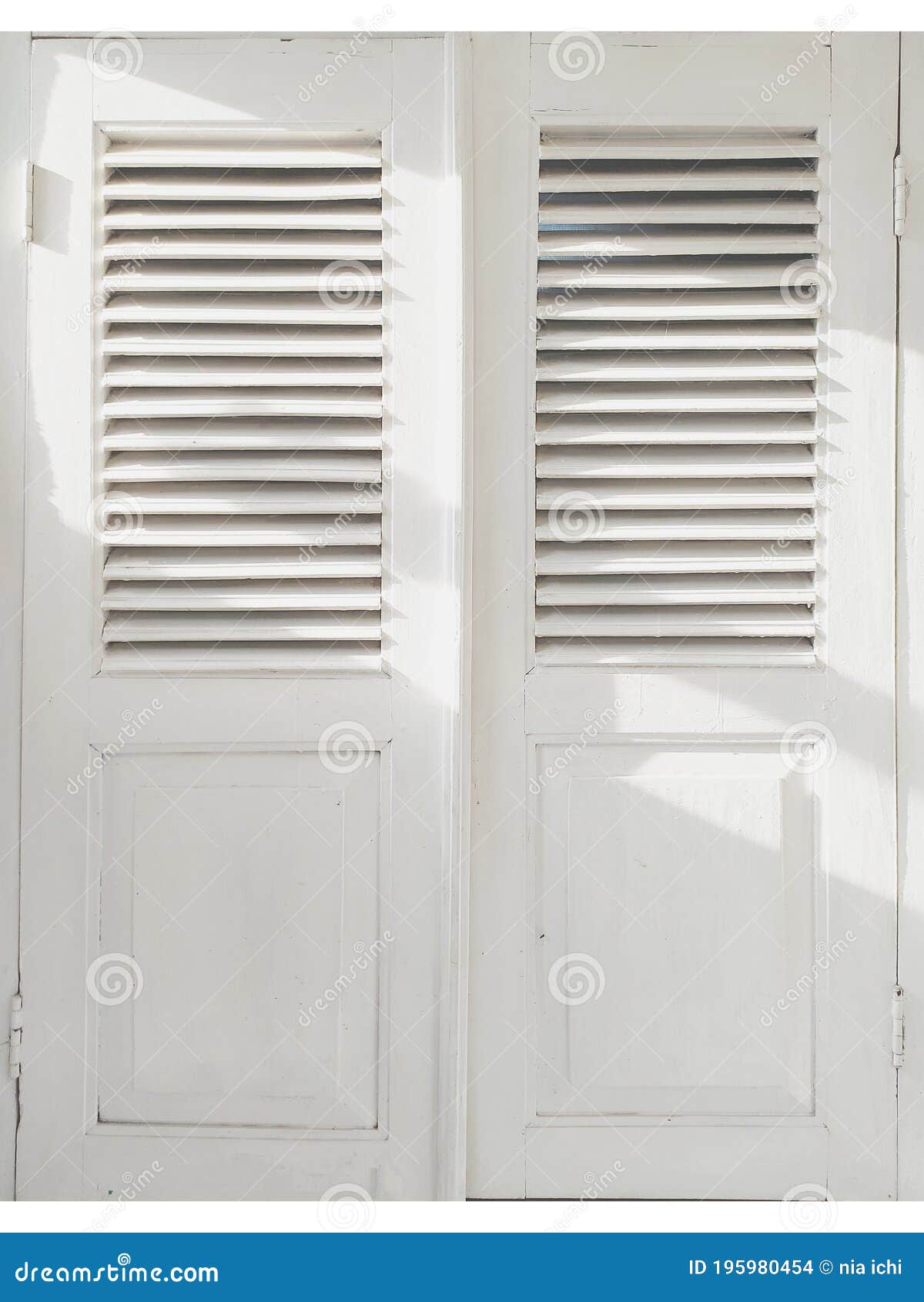 Wooden Windows Painted White Color Stock Photo - Image of lighting ...