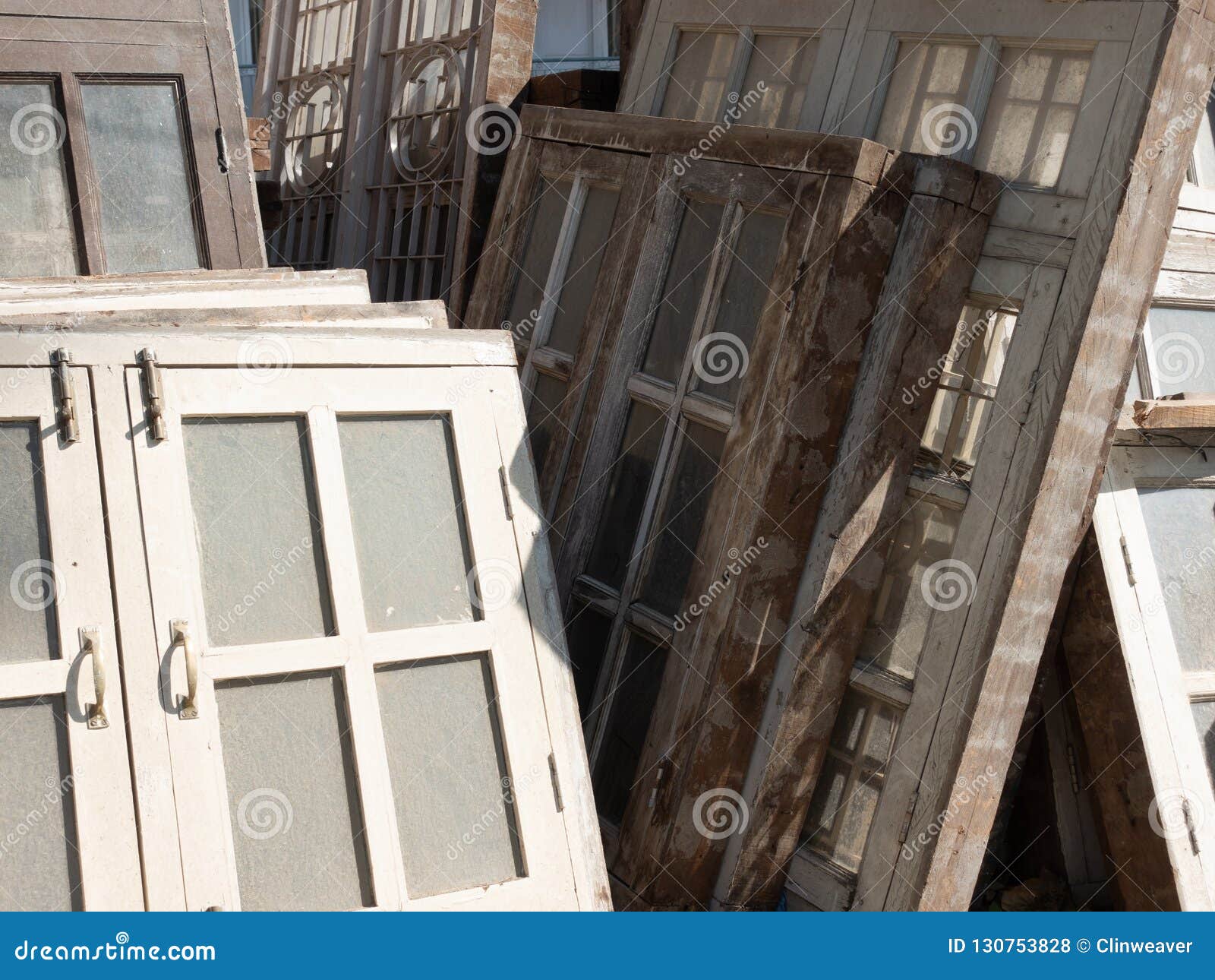 Wooden Windows on a Stack stock photo. Image of background - 130753828