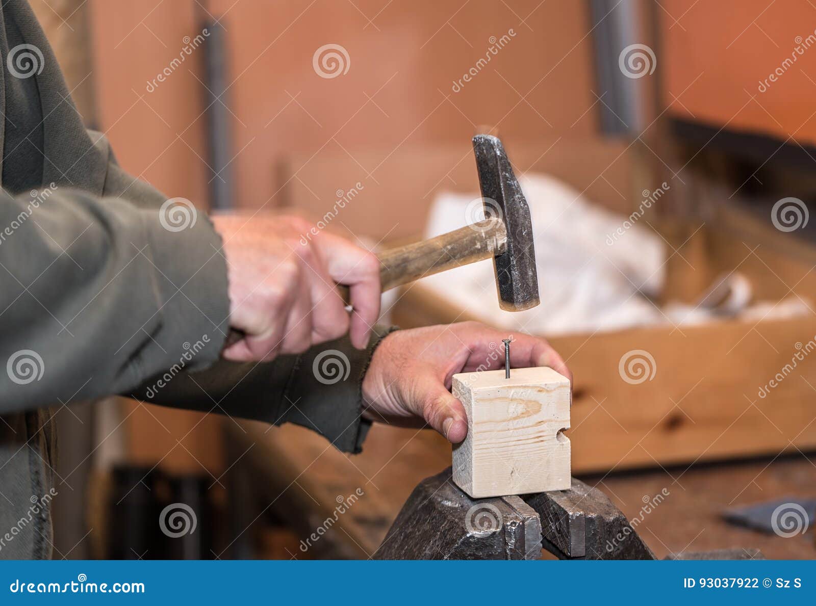 Wooden Workpiece on the Vise Stock Photo - Image of carpentry, repair ...