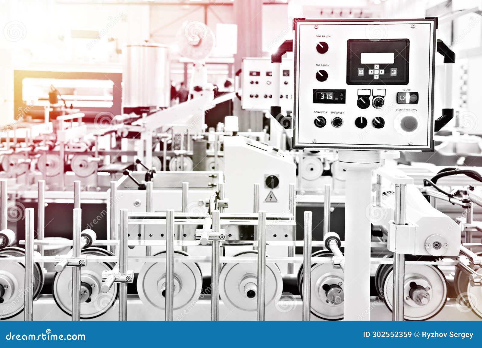 Wooden Wrapping Machine with Control Panel Stock Image - Image of metal ...