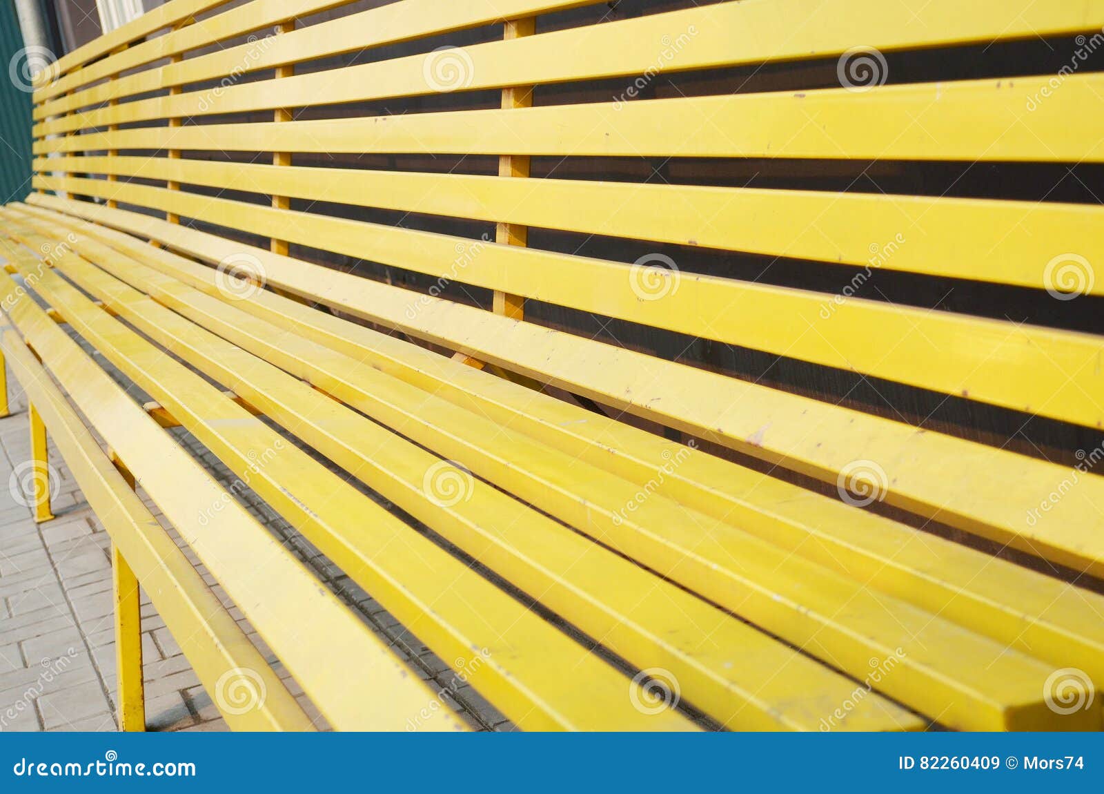 Wooden Yellow Bench in the City Stock Image - Image of irkutsk, wooden ...