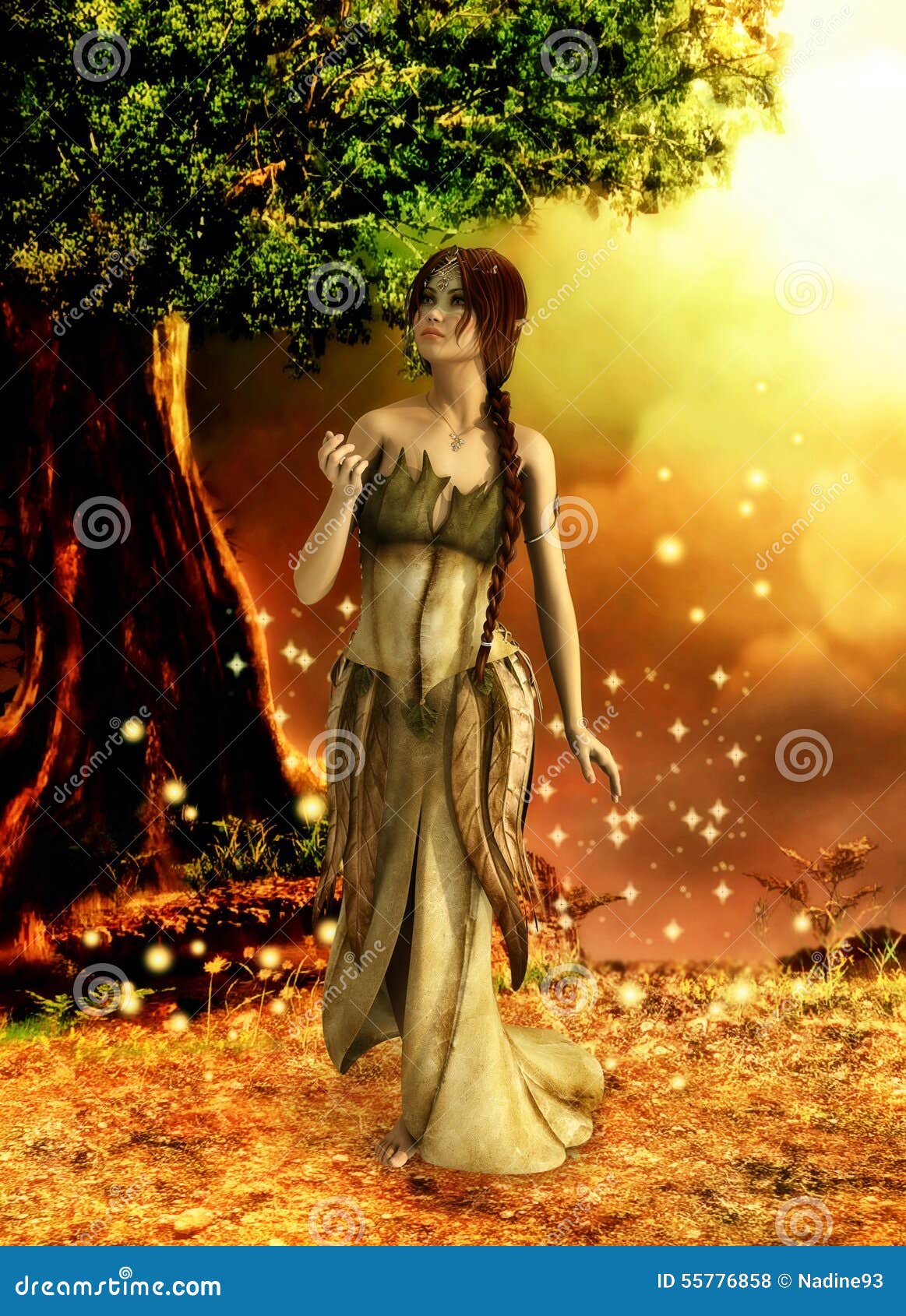 Woodland elf stock illustration. Illustration of jewelry - 55776858