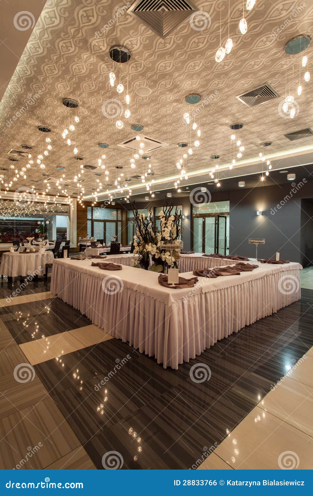 Woodland Hotel - Restaurant Table Stock Photo - Image of plate, place ...