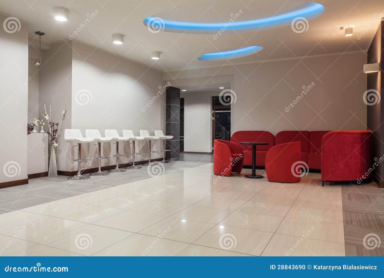 Woodland Hotel - Waiting Room Stock Photo - Image of neon, private ...
