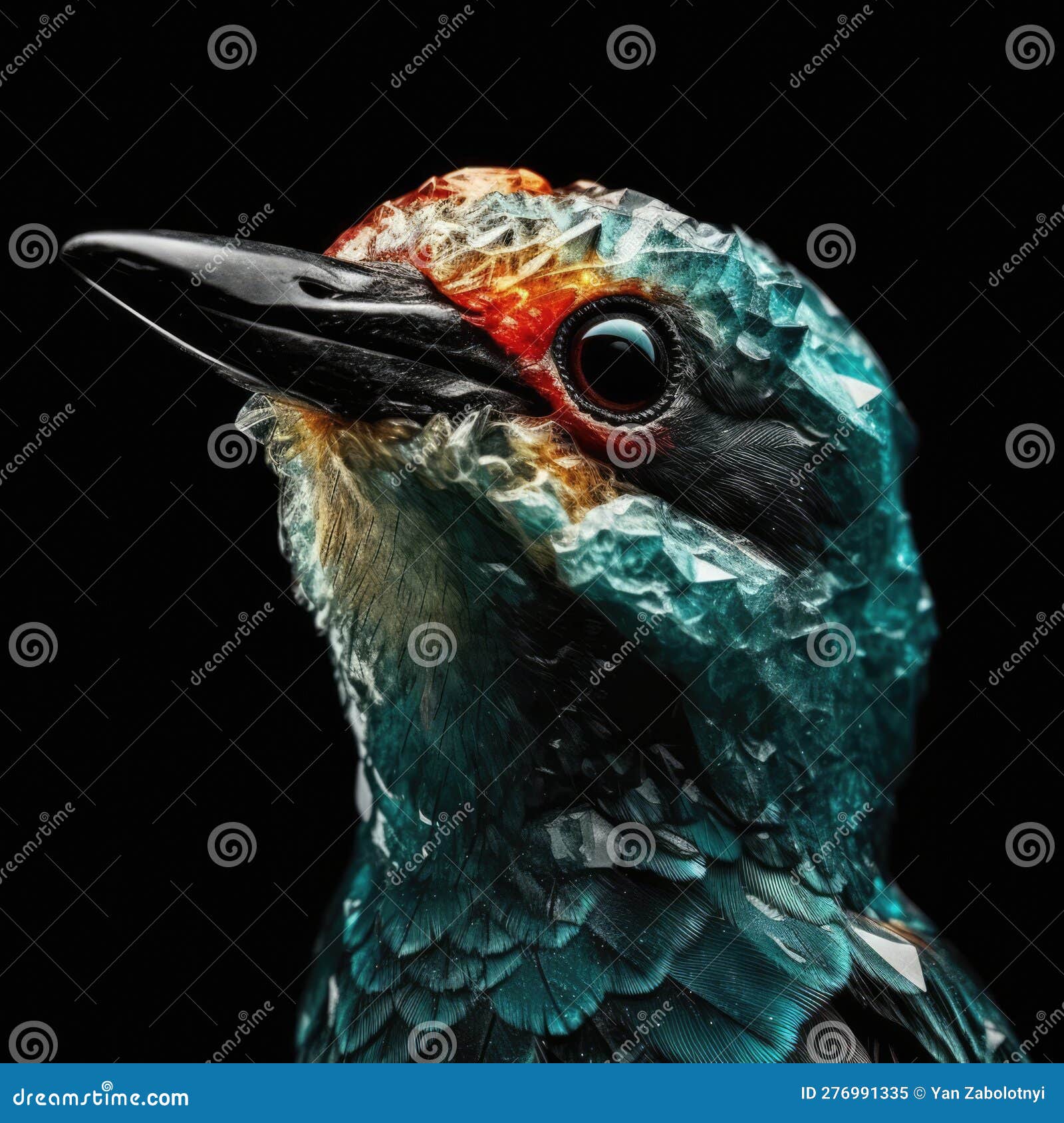 Woodpecker Bird Face Shape in Fire on Black Background. Generative AI ...