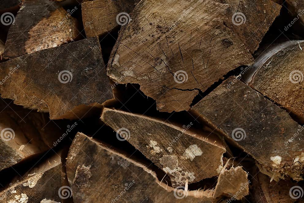 Woodpile of Maple Tree Logs Stack Together Stock Photo - Image of ...