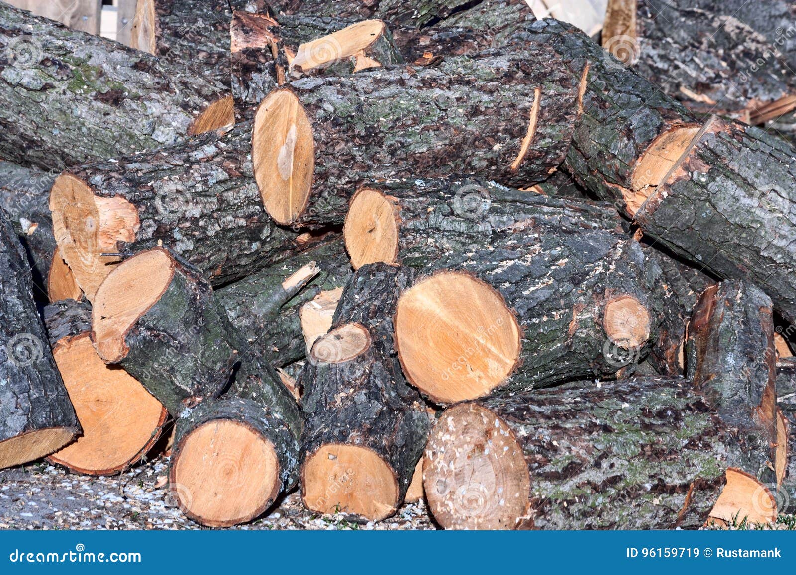Woodpile Of Pine Firewood Close-up. Natural Texture In Warm Colors ...