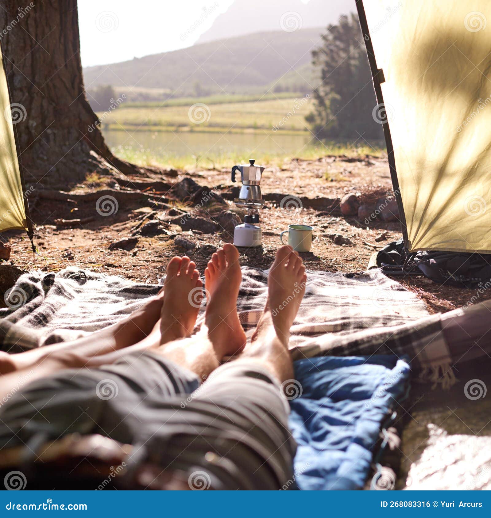 Into the Woods. an Unrecognizable Couples Legs while Lying Down at a ...