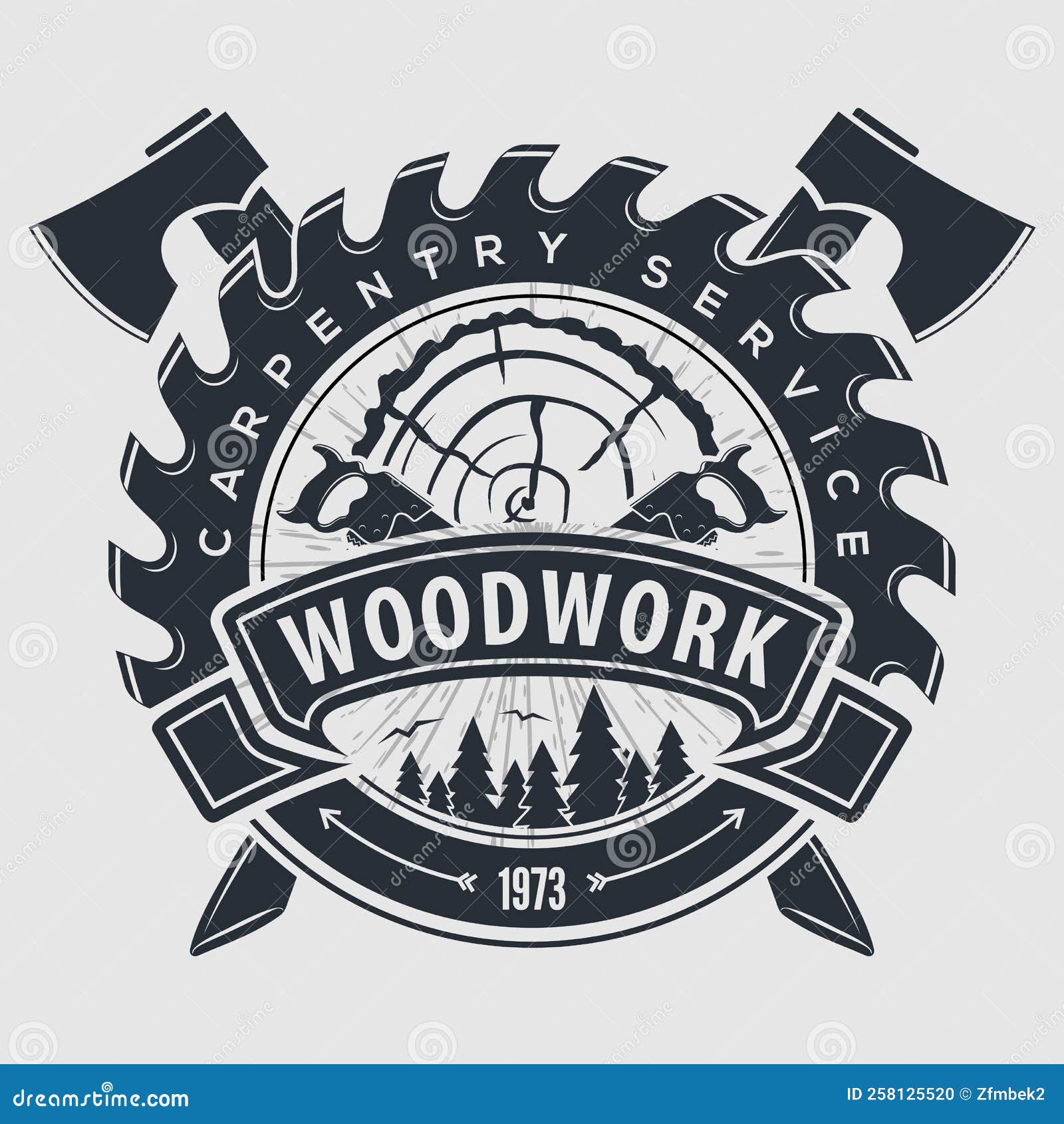 Wood Work Carpentry Logo Design Template. Vector Stock Vector ...