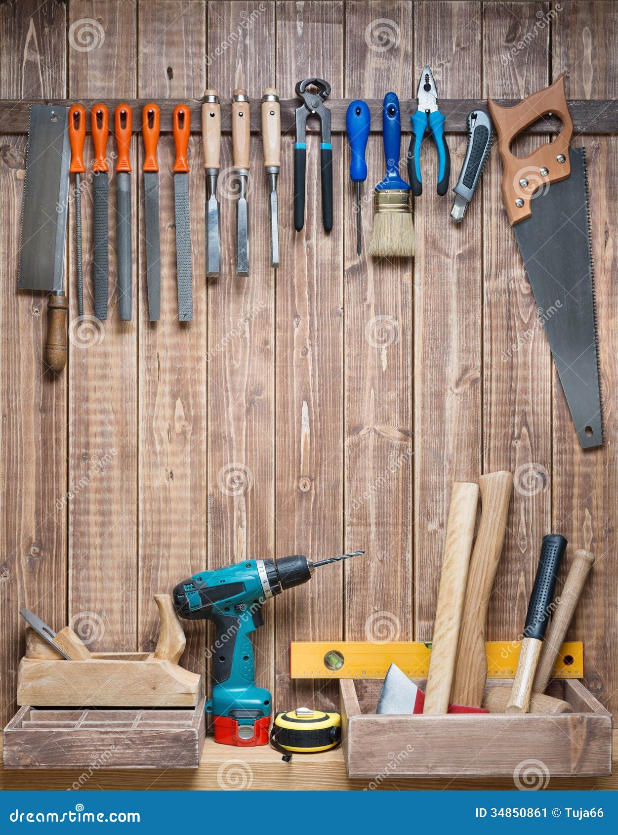 Woodwork stock image. Image of industry, hammer, drill - 34850861