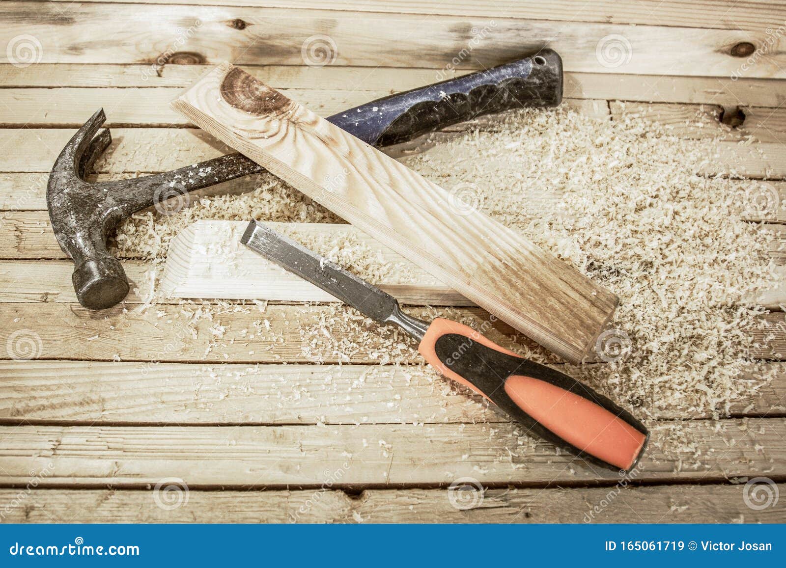 Woodwork Tools on the Boards Background Stock Image - Image of ...