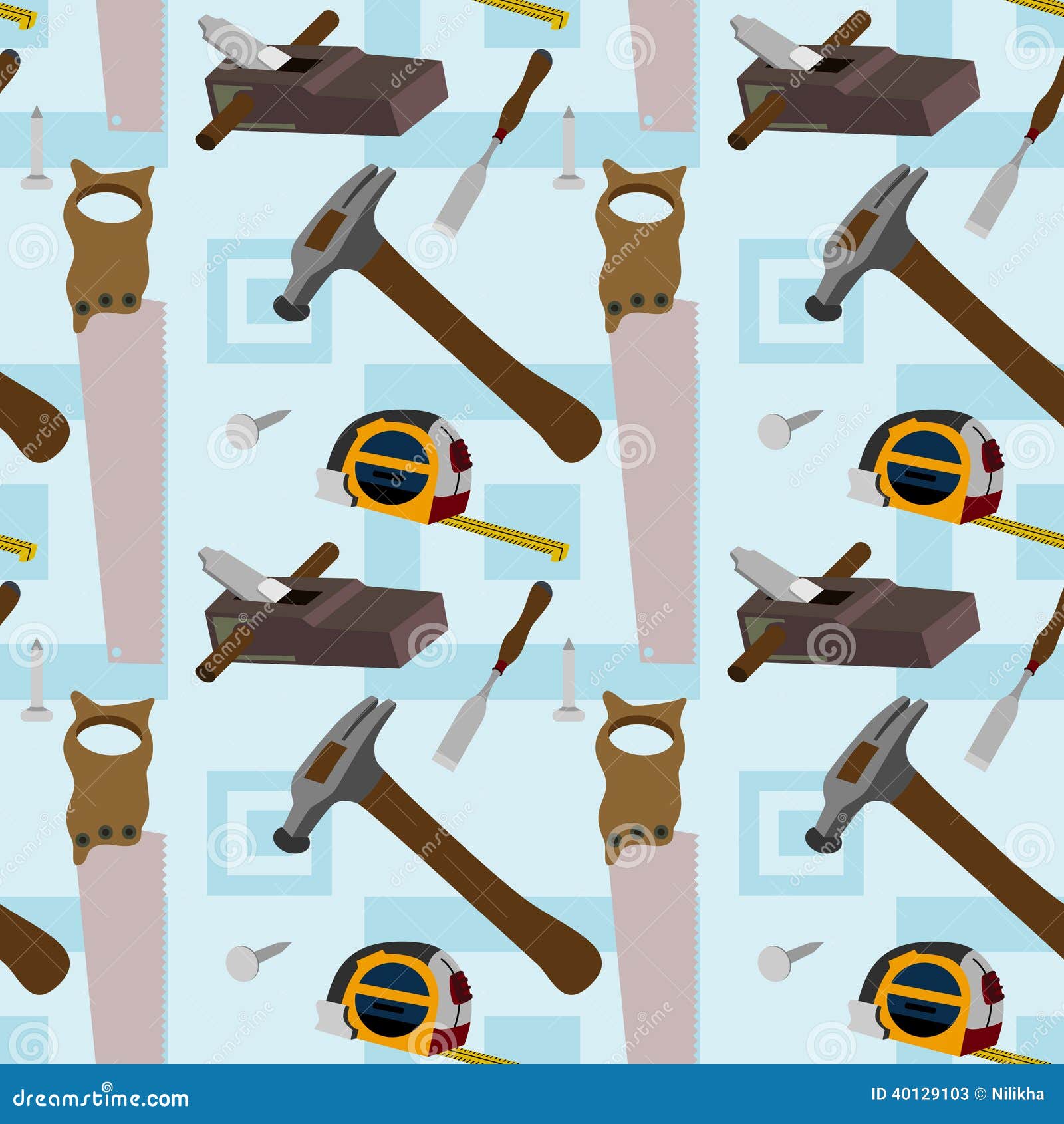 Woodwork Tools Seamless Background Design Stock Illustration ...
