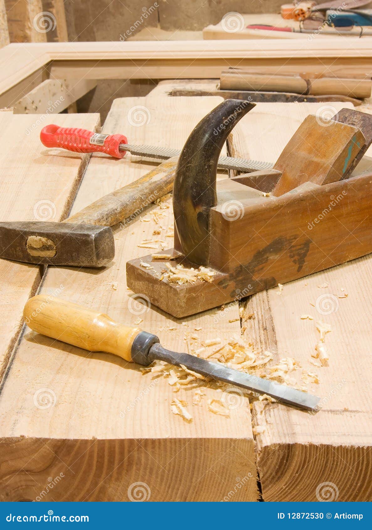 Woodworker s desktop stock photo. Image of manufacturing - 12872530