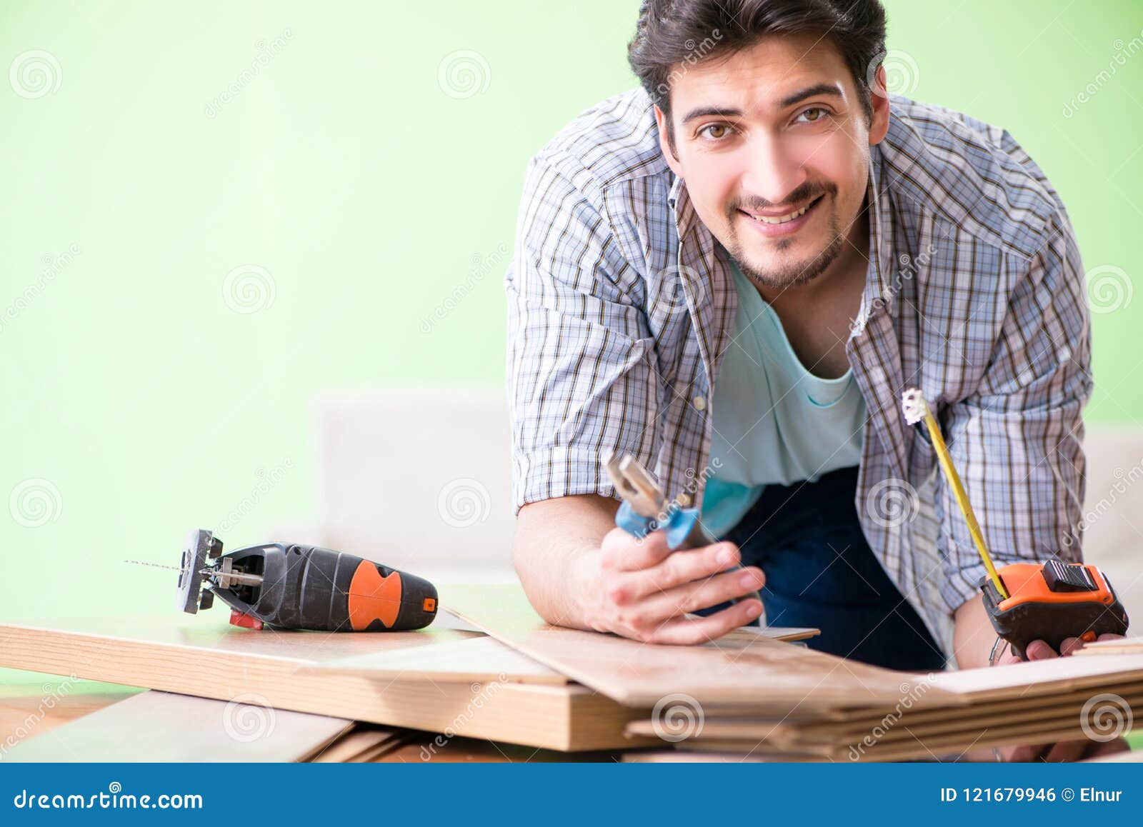 The Woodworker Working in His Workshop Stock Photo - Image of fixing ...