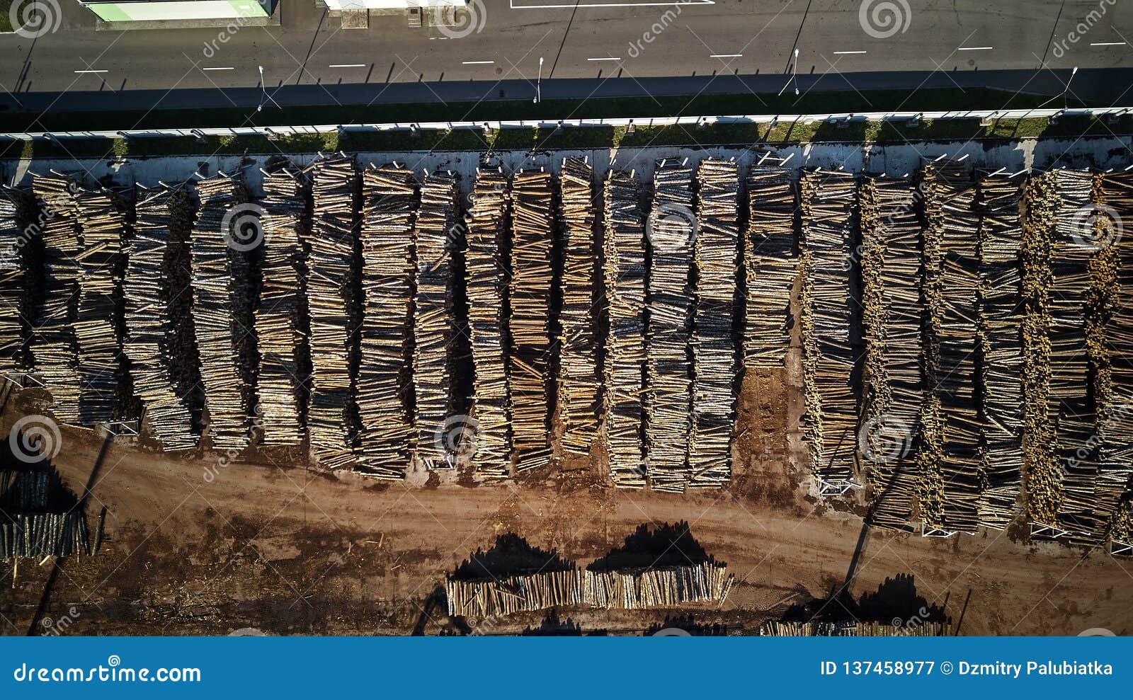 Woodworking Factory Top View. Bird`s Eye View Stock Image - Image of ...