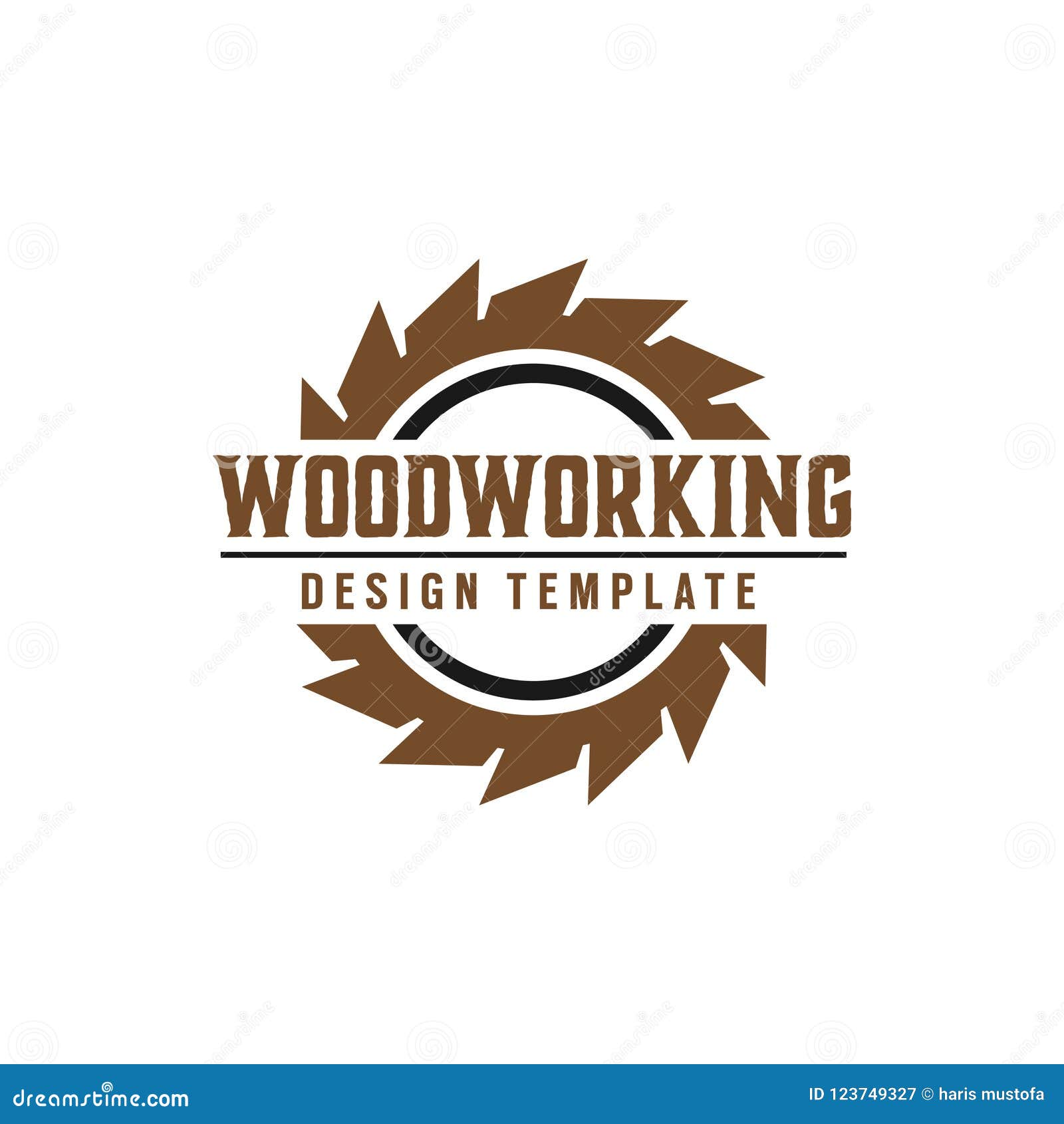 Woodworking Gear Logo Design Template Vector Element Stock Vector ...