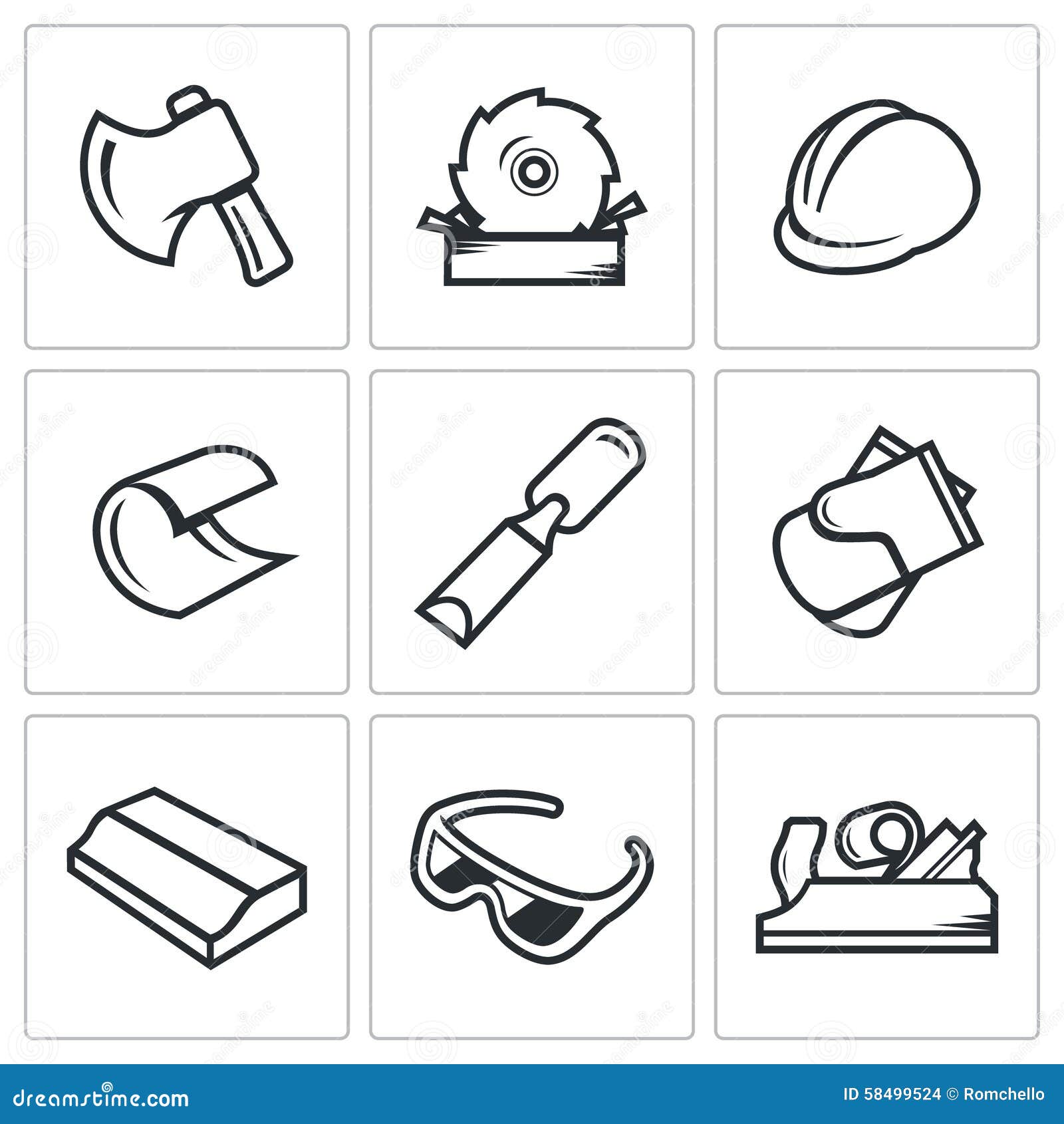 Woodworking Icons. Vector Illustration. Stock Illustration ...