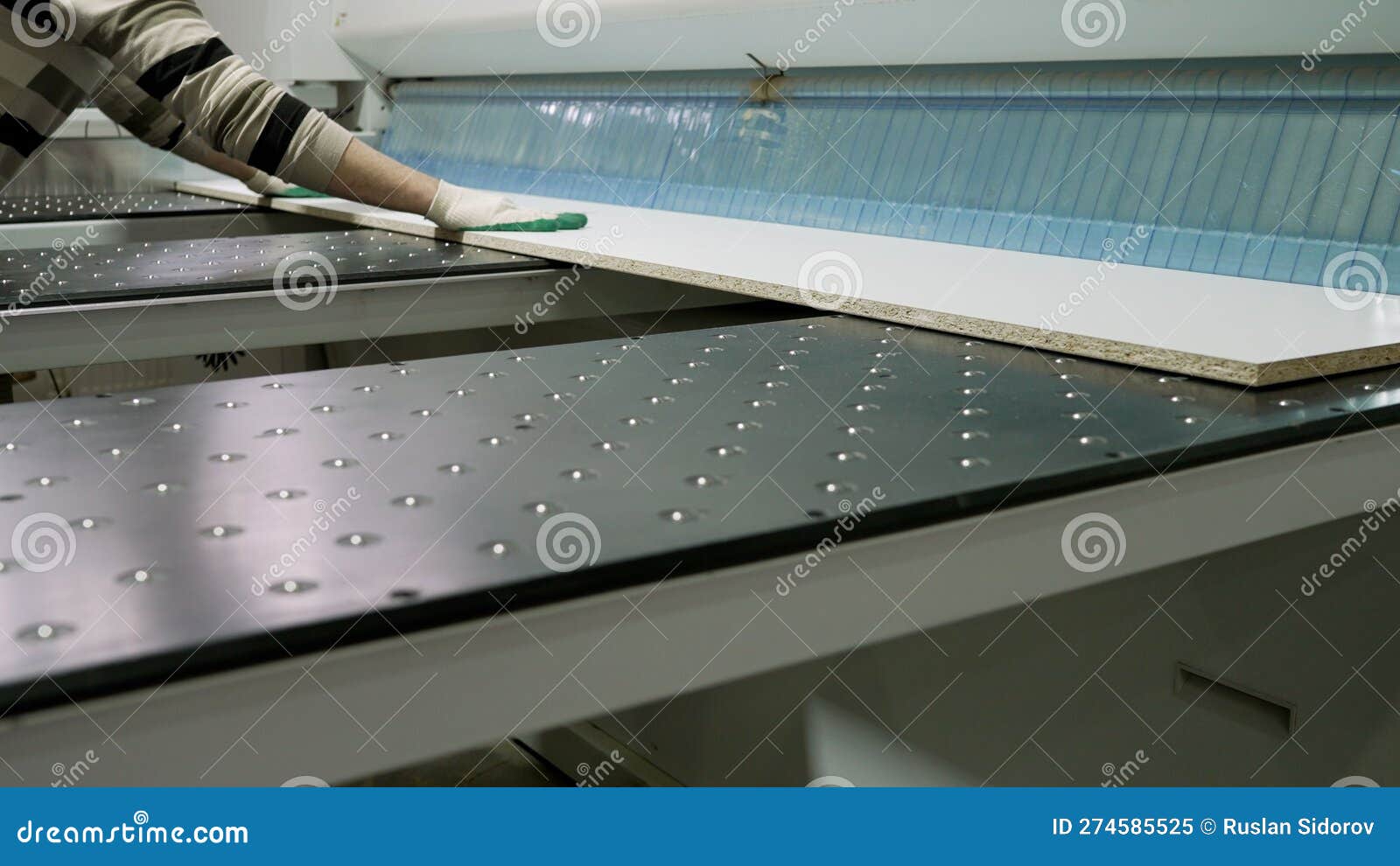 Woodworking Industry Concept. Processing Panels on a Woodworking ...