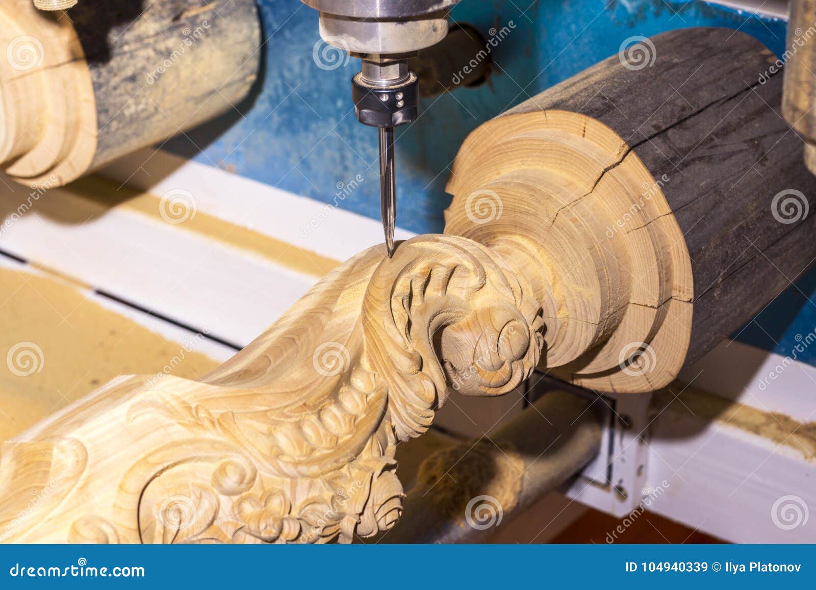 Woodworking Machine with Computer System. Stock Image - Image of manual ...