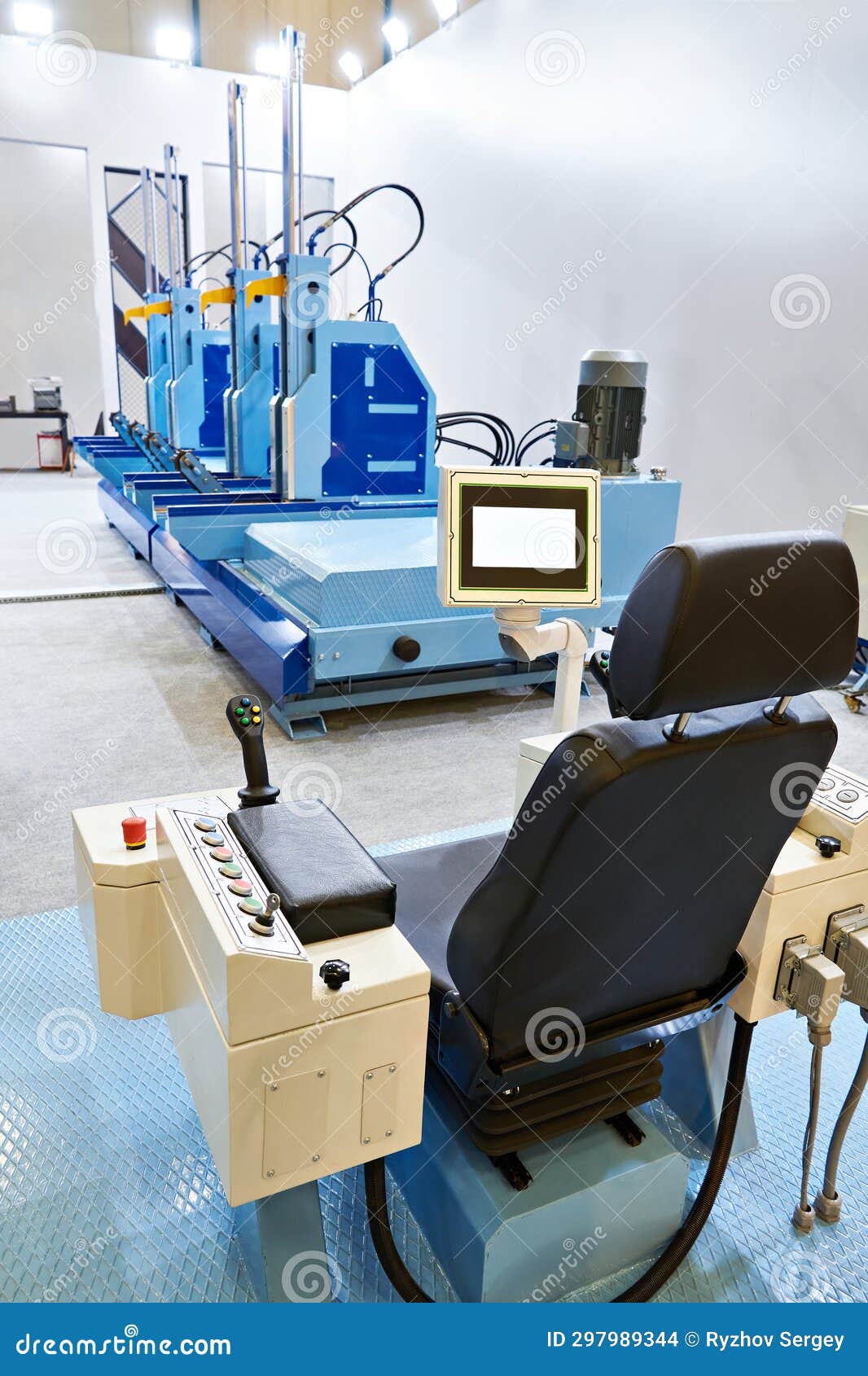 Woodworking Machine Operator Workplace with Joystick Stock Photo ...