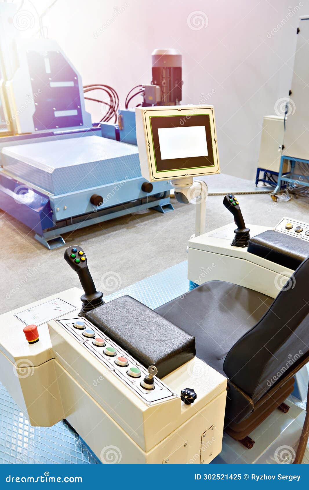 Woodworking Machine Operator Workplace Stock Image - Image of stop ...