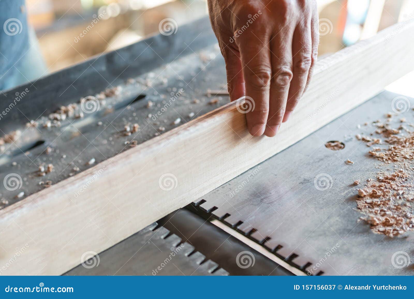 Woodworking Machine Cutting Wood Stock Image - Image of renovating ...