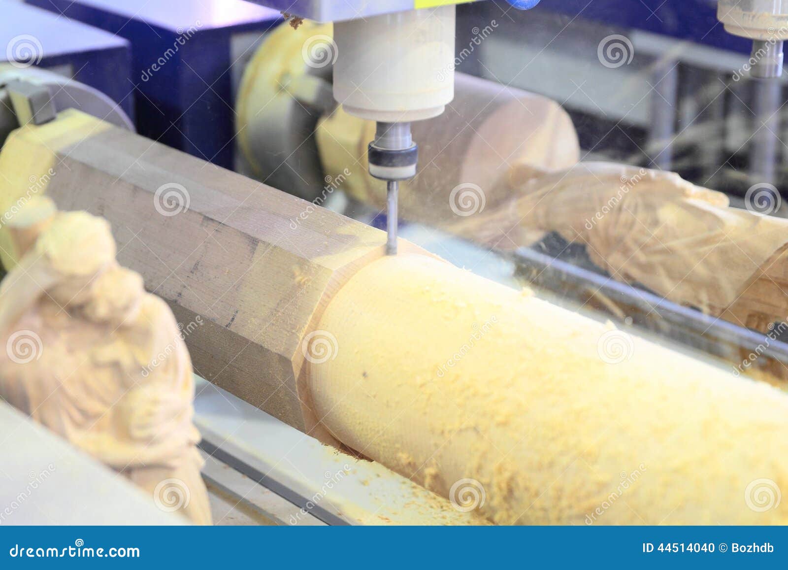 Woodworking Milling CNC Machine Stock Photo - Image of equipment, dust ...