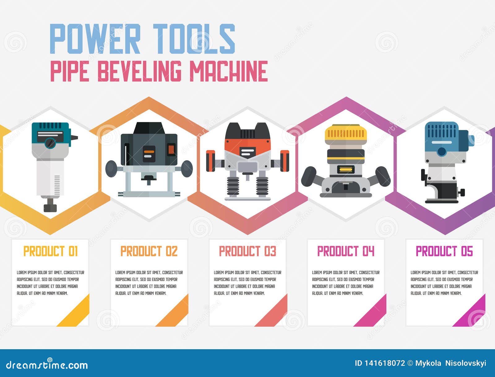 Woodworking Router Trimmers Vector Web Banner Stock Vector ...