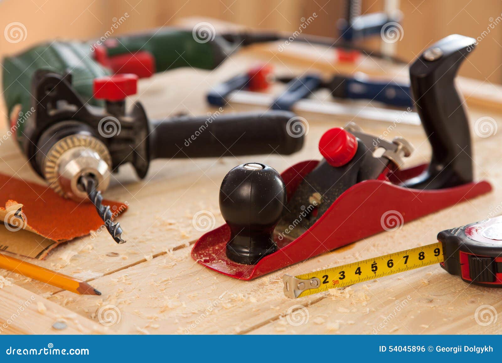 Woodworking Tools on a Carpenter S Table Stock Photo - Image of ...