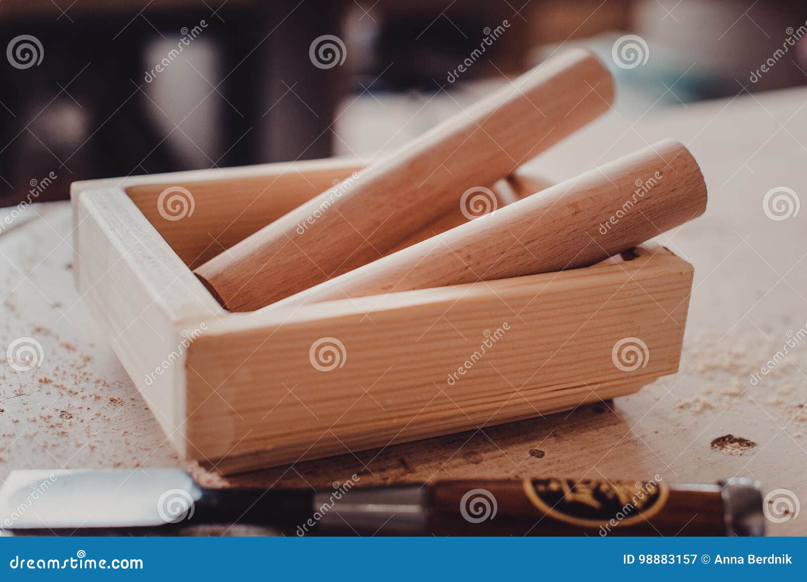 Woodworking Tools. Carving Chisels on the Table Stock Image - Image of ...