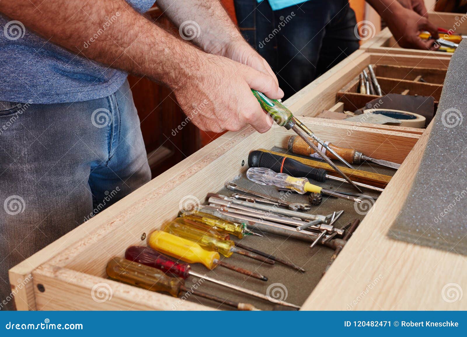 Woodworking Tools in Drawer Stock Image - Image of clean, work: 120482471