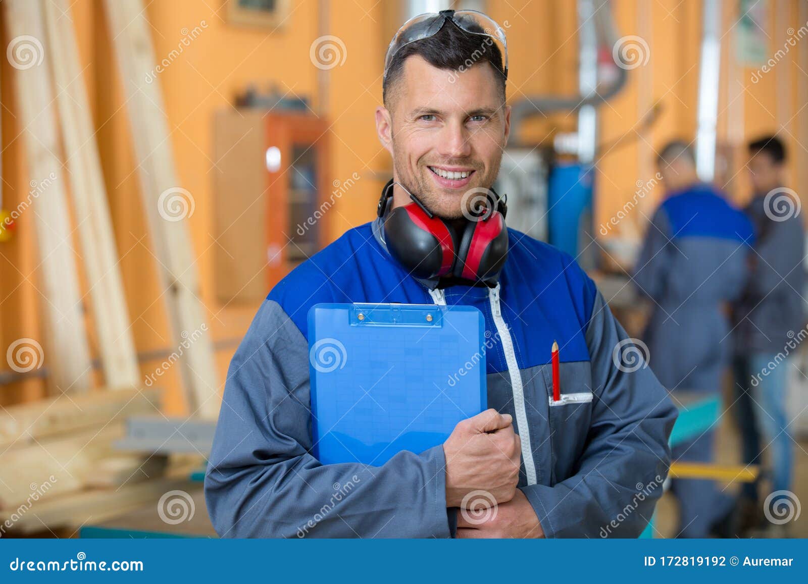Woodworking Workshop Supervisor Smiling and Posing Stock Photo - Image ...