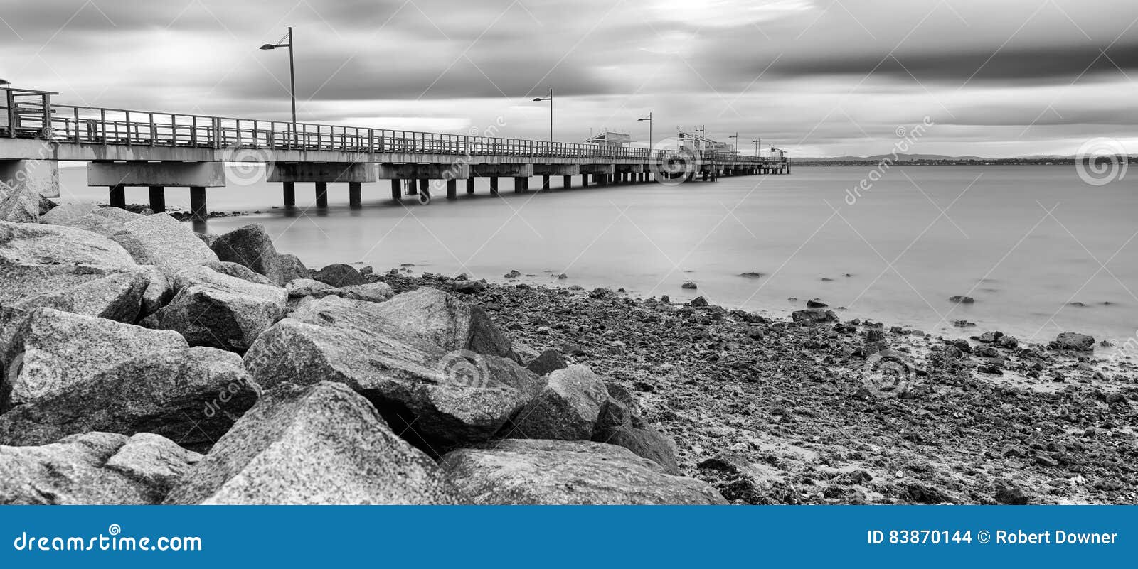 Woody Point Jetty. Black and White. Stock Photo - Image of pier, nature ...