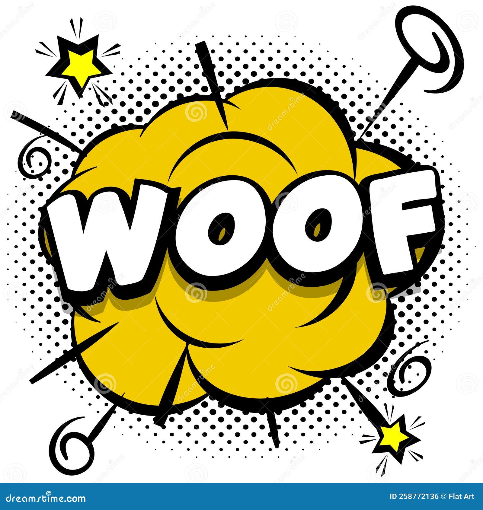 WOOF!!! Comic Style Phrase With Speech Bubble. Vector Illustration ...