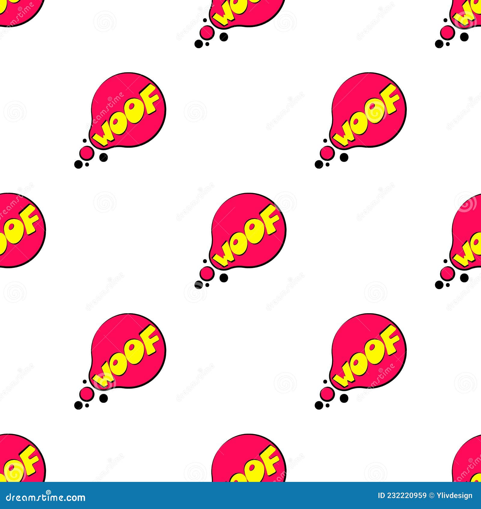 Woof Sound Effect Pattern Seamless Vector Stock Vector - Illustration ...