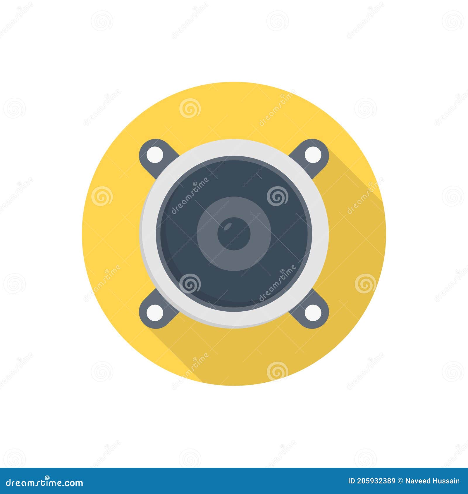 Woofer Vector Flat Colour Icon Stock Vector - Illustration of noise ...