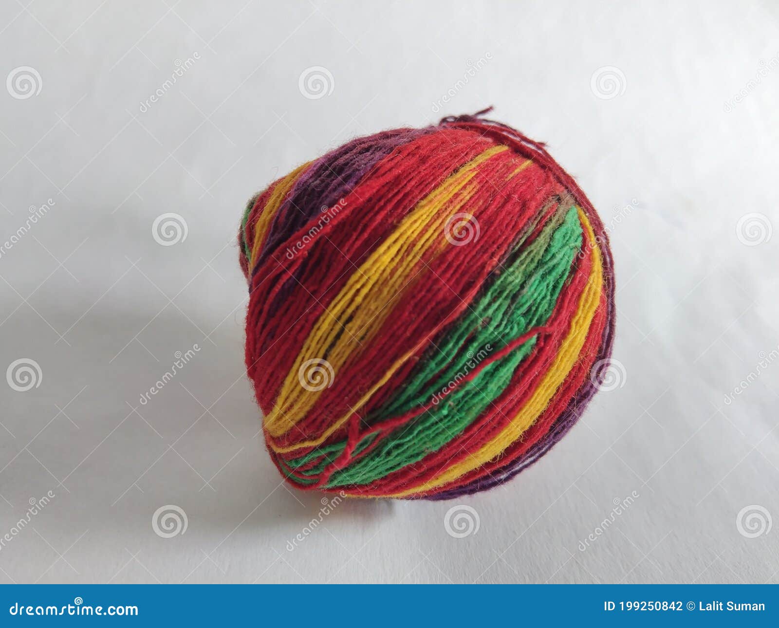 Wool Ball Rolling on White Background Stock Photo - Image of person ...